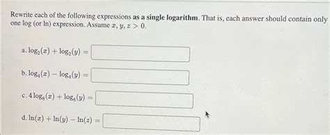 solved rewrite each of the following expressions as a single