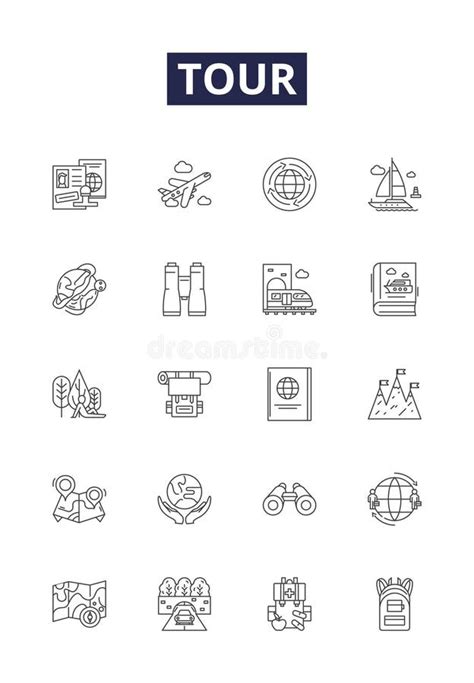 Vectorpictogrammen En Borden Van De Reislijn Reisreisreisreisschema