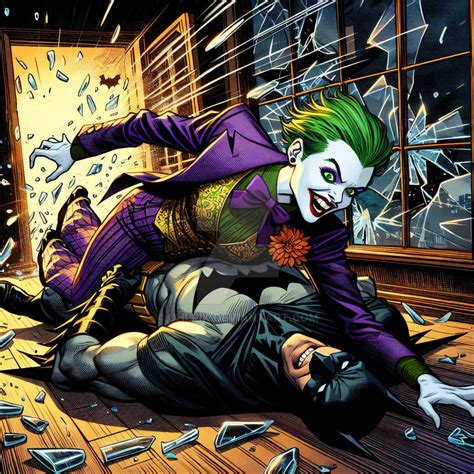 Batman And The Joker Window Crash By Uhlrik On Deviantart