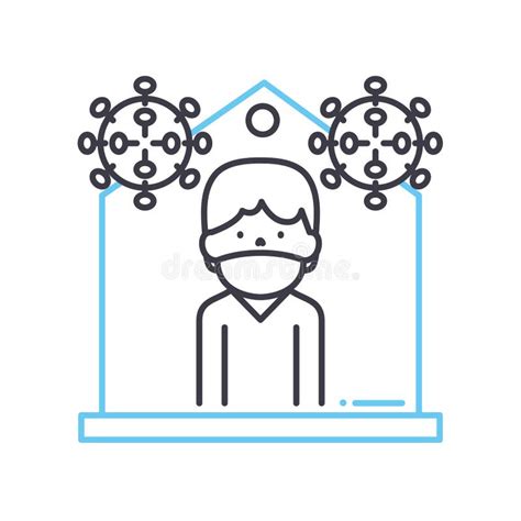 Self Isolation Line Icon Outline Symbol Vector Illustration Concept
