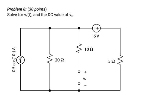 Solved Problem 8 30 Points Solve For Vx T And The DC Chegg Com
