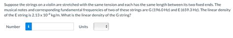 solved suppose the strings on a violin are stretched with