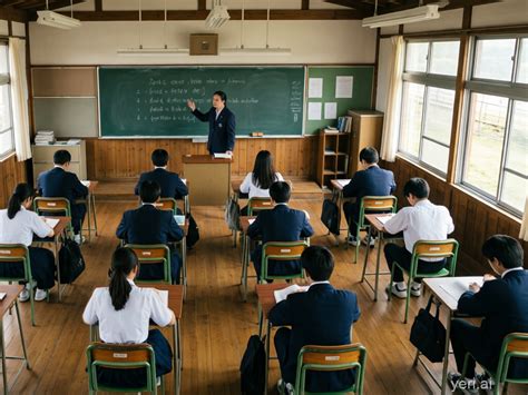 Japanese High School Classroom Scene Stable Diffusion Online