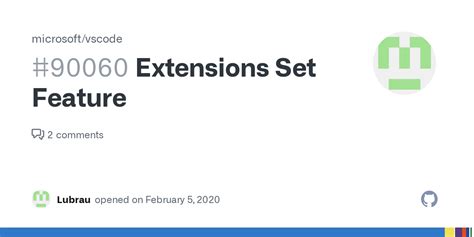 Extensions Set Feature · Issue 90060 · Microsoftvscode · Github