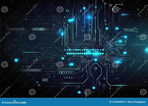 Abstract Digital Code Technology Neon Background In Cyberspace Matrix Generative Ai Stock