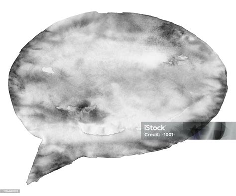 흰색 배경에 고립 된 회색 수채화 물감 페인트 질감으로 타원 연설 거품 기호입니다 Brand Name Online Messaging Platform에 대한 스톡 벡터 아트