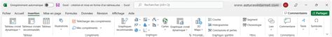 Description Du Ruban Excel Onglet Insertion Astuces Internet