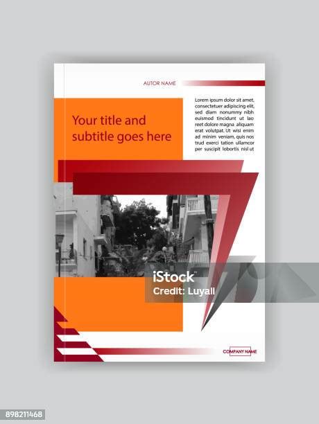 레드 오렌지 커버 디자인 책자 템플릿 책 잡지 전단지 배너 브로셔 비즈니스 및 재무 보고서에 대 한 텍스트를 놓습니다 도시 배경입니다 0명에 대한 스톡 벡터 아트 및 기타