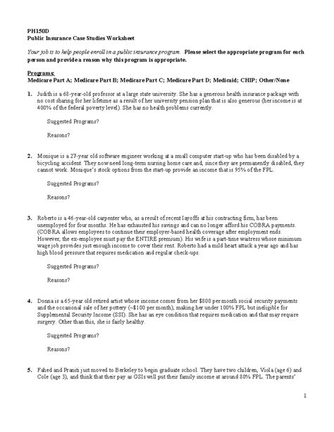 Assignment 4 Coverage Case Study Ph150d Public Insurance Case