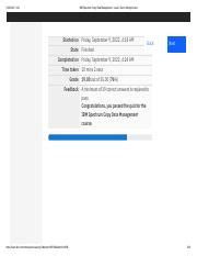 IBM Spectrum Copy Data Management - Level 2 Quiz Attempt review pass.pdf - 9.09.2022 11:24 IBM ...