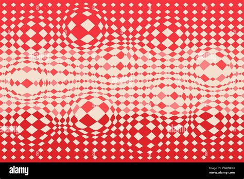 Psychedelic Retro Pattern With Distorted Checkerboard Groovy Seamless Rectangle Background