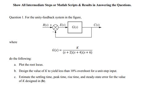 Solved Show All Intermediate Steps Or Matlab Scripts And
