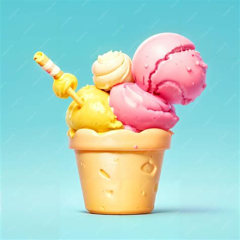 Premium Ai Image Ice Cream Digital Art Illustration Generative Ai