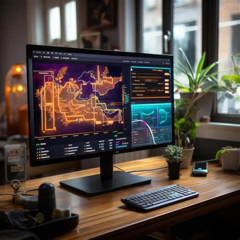Premium Photo Data On A Computer Screen In An Office