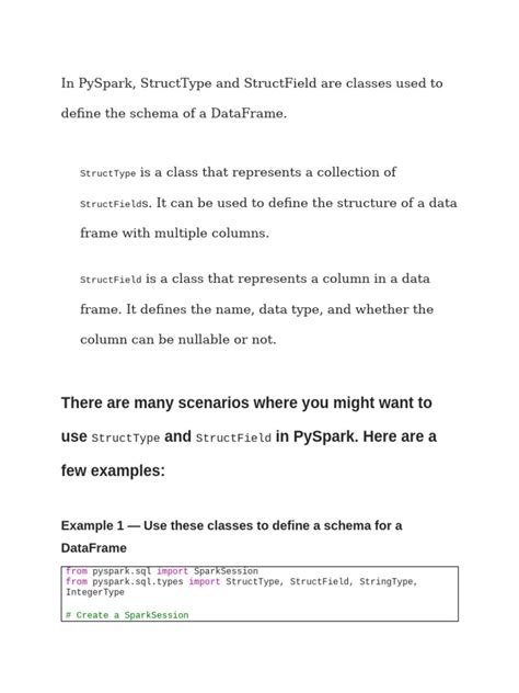 Understanding Pysparks Structtype And Structfield For Complex Data