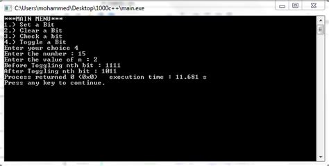 Programmers Area C Program To Set Reset Check Clear And Toggle A Bit