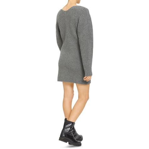 Theory Womens Gray Double V Knit Mini Sweaterdress S Bhfo Ebay