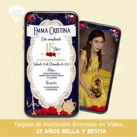 15 AÑos La Bella Y La Bestia InvitaciÓn