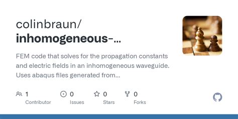 GitHub Colinbraun Inhomogeneous Waveguide Solver FEM Code That Solves For The Propagation