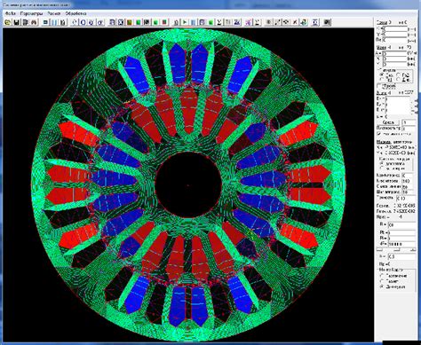 the magnetic field finite element model of the electric machine used