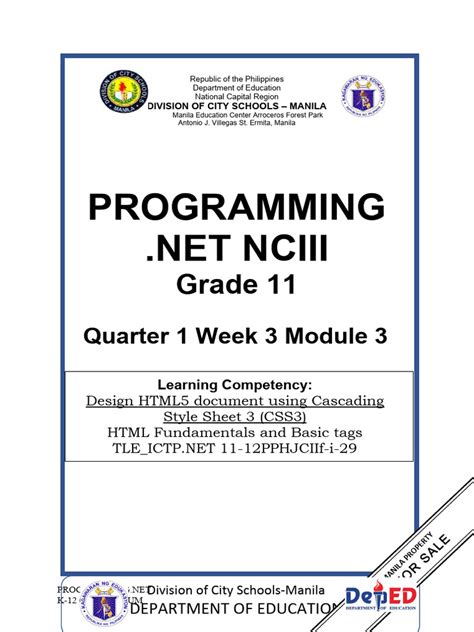 Grade 11 Com Prog Quarter 1 Week 3 Module 3 Pdf Html Html Element