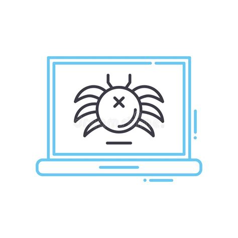 Virus Line Icon Outline Symbol Vector Illustration Concept Sign
