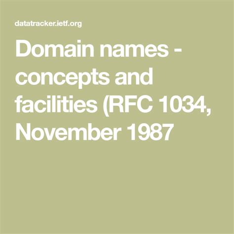Domain Names Concepts And Facilities Rfc 1034 November 1987 Names