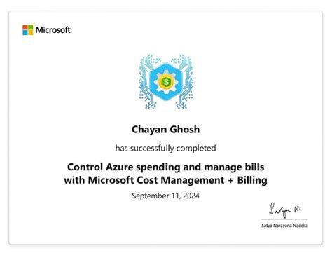 Finished Microsoft Learn Course On Azure Costs And Billing Chayan