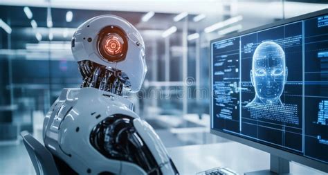 Robot Interacts With Artificial Intelligence To Explore Consciousness And Humanity Generative Ai