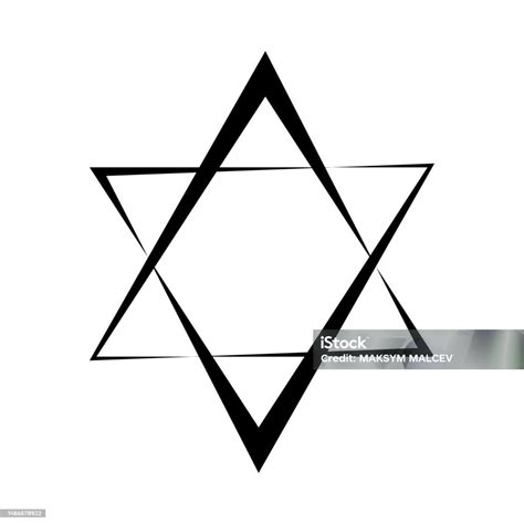 다윗의 별 아이콘입니다 유대교 표시입니다 여섯 개의 뾰족한 별 흰색 배경에 분리된 벡터입니다 다윗의 별에 대한 스톡 벡터 아트 및 기타 이미지 Istock