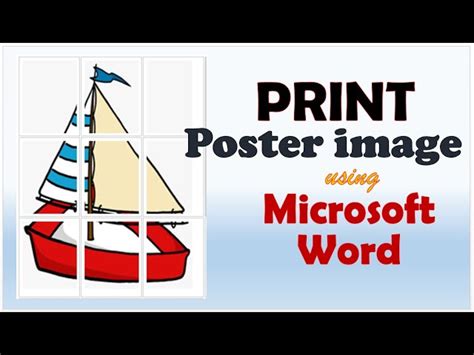 how to print large photo on multiple pages in word