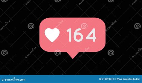 Digital Image Of Pink Message Bubble With Increasing Numbers And A