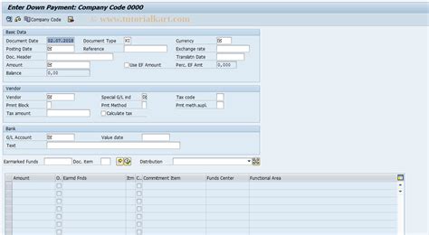 FMDPEF DET SAP Tcode Create Down Paym With EF Reference
