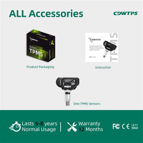 cdwtps tpms sensor 433mhz tire pressure monitoring system 4 pack for