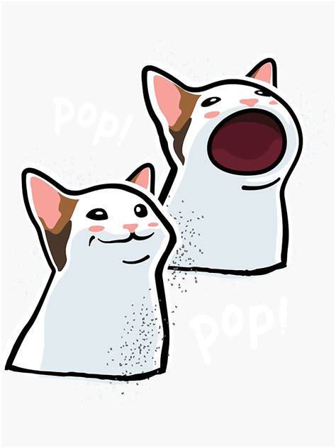 Popping Cat Pop Cat Popcat Sticker By Carriecarsonn Redbubble