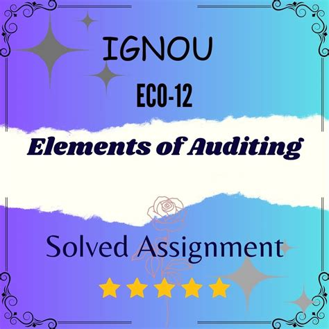 Eco 12 Solved Assignment Elements Of Auditing 2025
