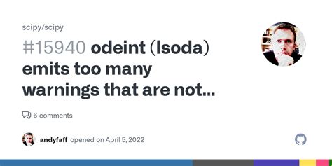 Odeint Lsoda Emits Too Many Warnings That Are Not Filterable Issue Scipy Scipy