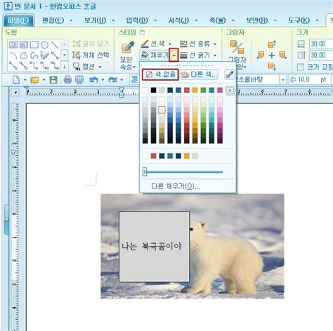 후니와 한글 2010 그림 안에 글자를 쓸 수 있는 방법이 없나요 네이버 블로그