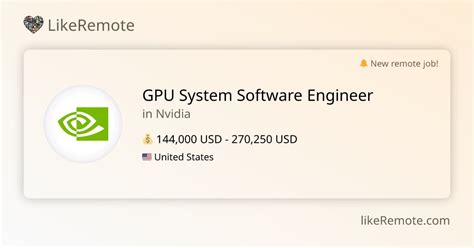 📩 Gpu System Software Engineer At 🏢 Nvidia Salary 💰144000 Usd