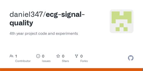 Github Daniel347ecg Signal Quality 4th Year Project Code And Experiments