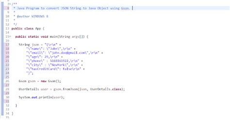 How To Convert Json String To Java Object Using Gson Json Deserialization Example Java