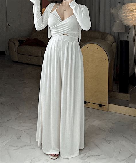 하체커버 제니 핀턱 밴딩 맥시 와이드 팬츠 77 88 에이블리