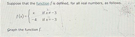 solved suppose that the function f ﻿is defined for all real