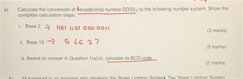 A Calculate The Conversion Of Hexadecimal Studyx