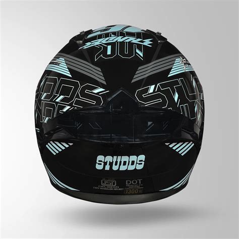 Buy Studds Thunder D11 Decor Black And Blue Helmet Studds