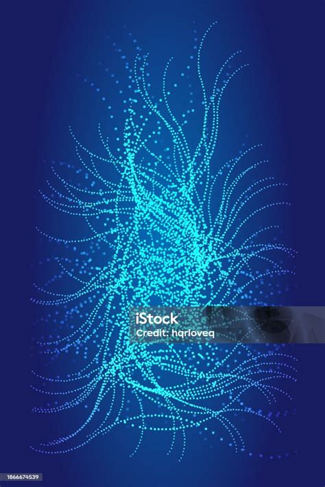 3d Abstract Particle Line Graphics Technology Vector Poster Background Stock Illustration