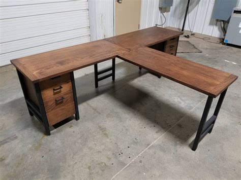 T Shaped Desk Co Working Desk Two Person Double Oak Desk Steel Desk