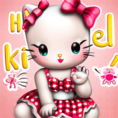 Retro Pin Up Style Hello Kitty Graphic · Creative Fabrica