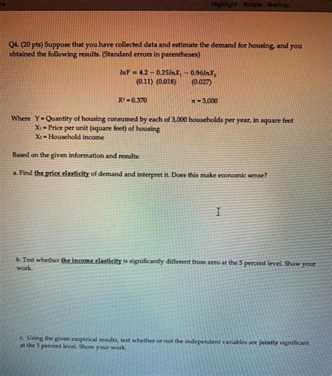 solved highlight rotate markup 04 20 pts suppose that you