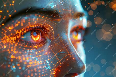 Premium Photo Closeup Of Aipowered Facial Recognition Technology